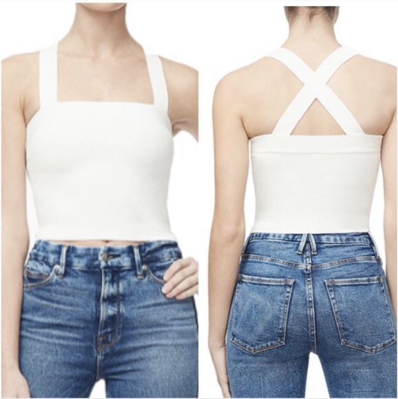 Good American | Tops | Good American The Pinup Tank Cropped Stretch Top ...